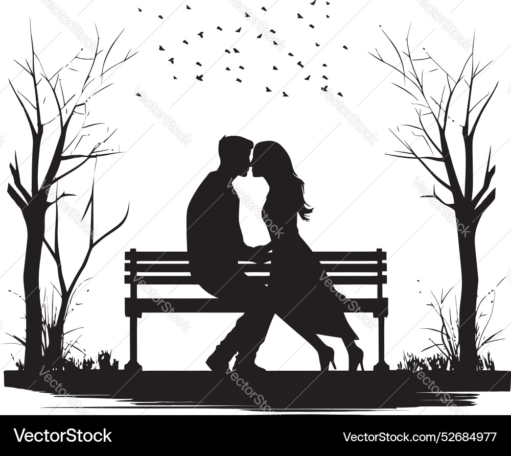 Affectionate arbor iconic design of a couple Vector Image