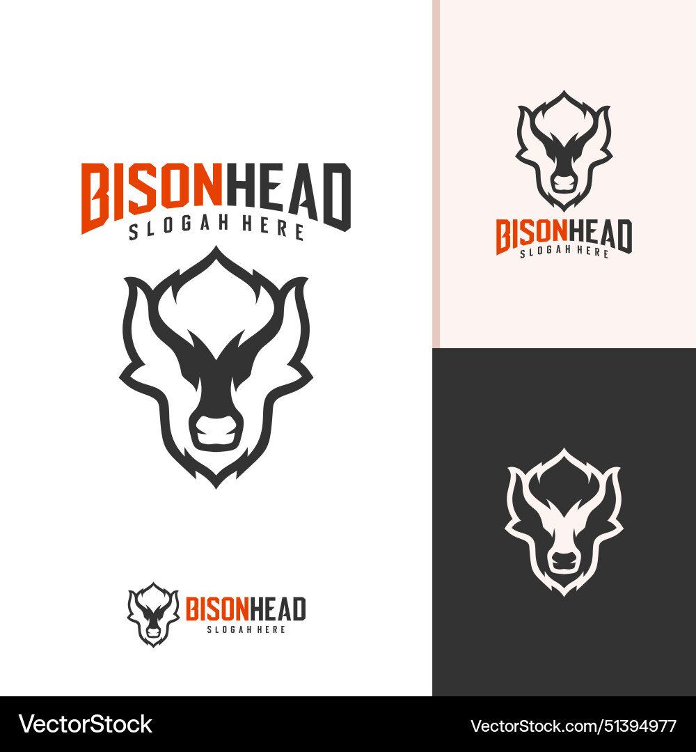 Bison logo template creative head Royalty Free Vector Image