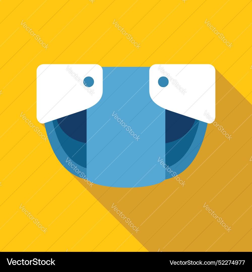 Blue baby diaper with fastening tapes lying Vector Image
