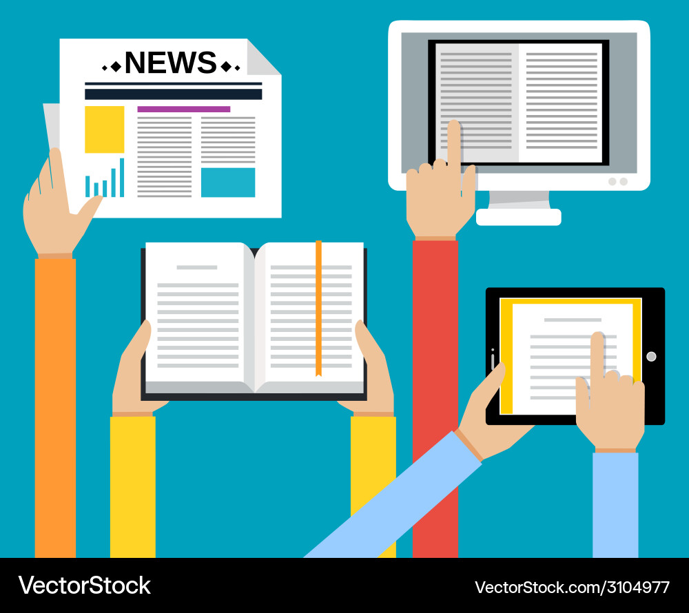 Business hands reading concept Royalty Free Vector Image