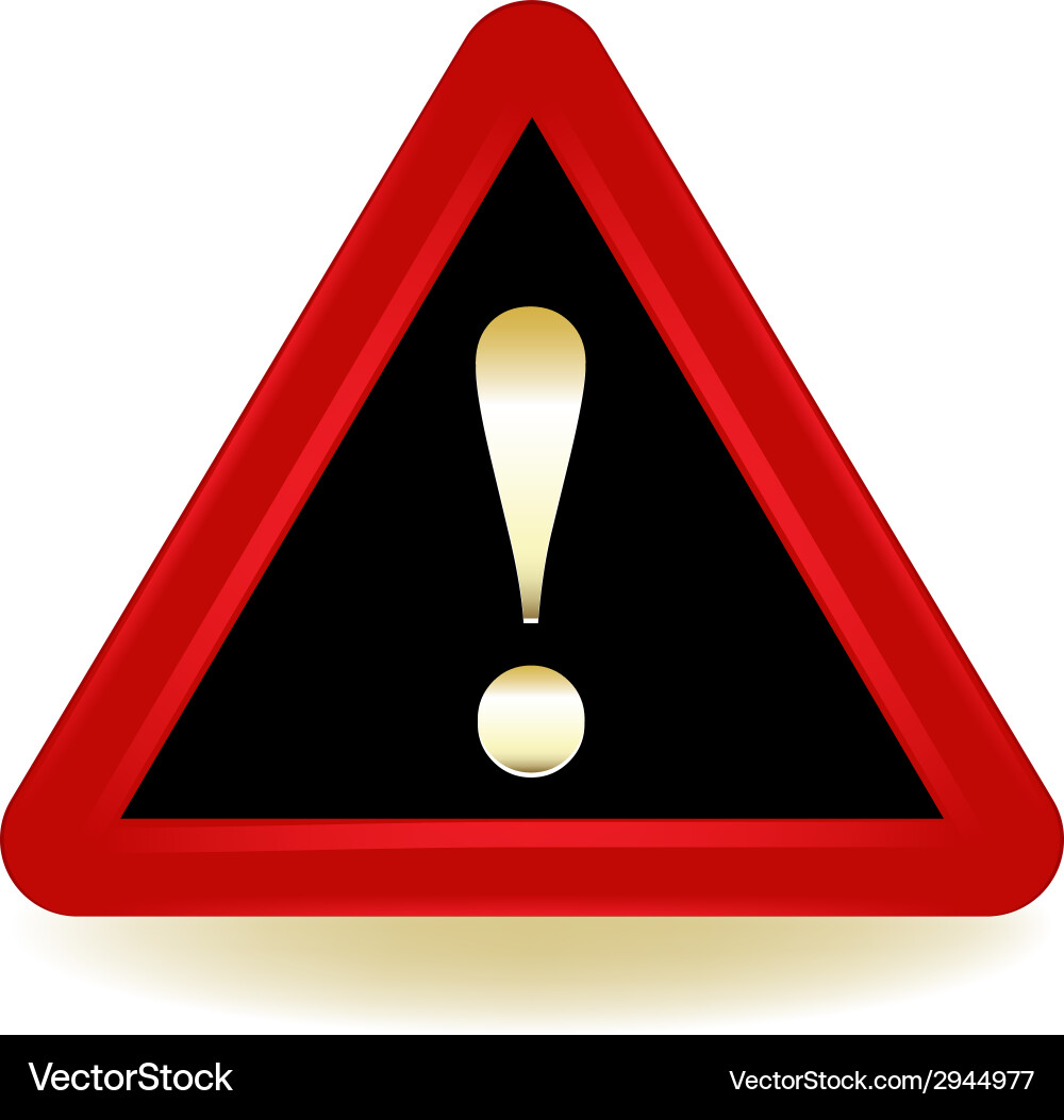 Exclamation warning sign Royalty Free Vector Image