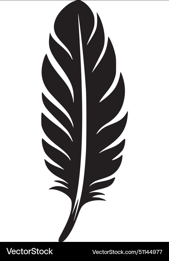 Feather - black and white isolated icon Royalty Free Vector