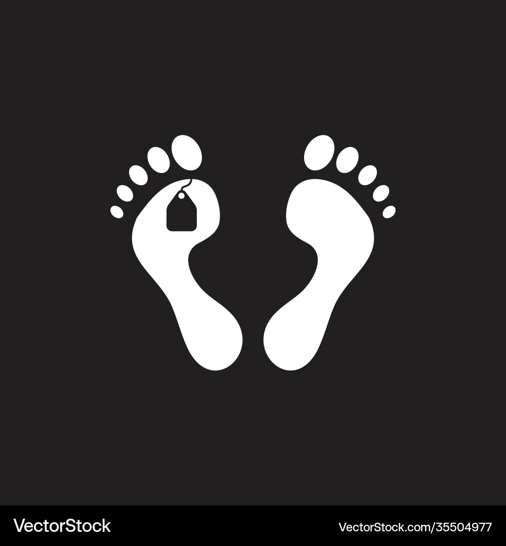 Feet label dead body symbol Royalty Free Vector Image