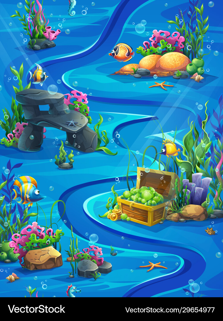 Fish world vertical seamless - map Royalty Free Vector Image