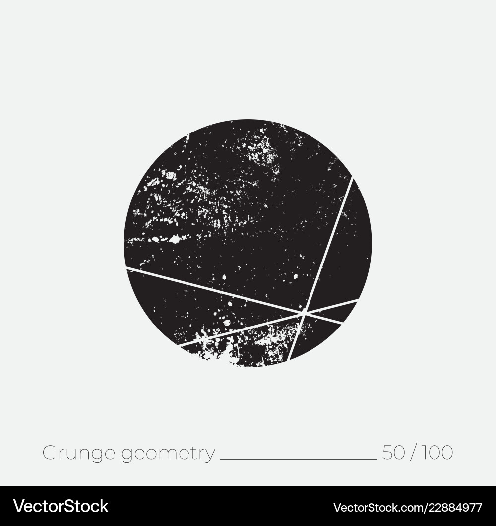 Geometric simple shape in grunge retro style Vector Image