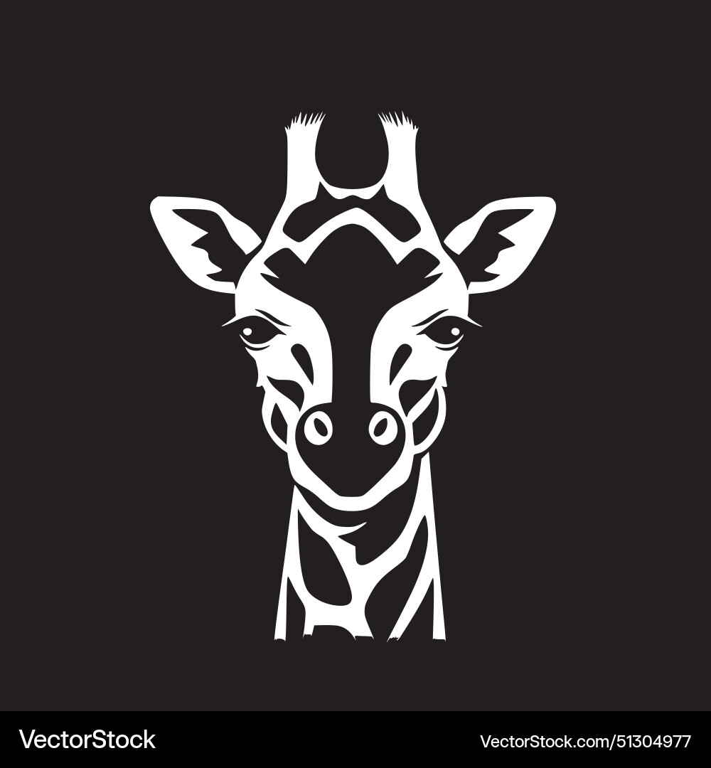 Giraffe - black and white Royalty Free Vector Image