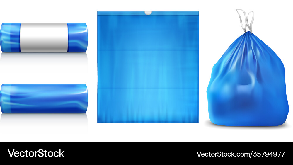 Plastic trash bags set Royalty Free Vector Image