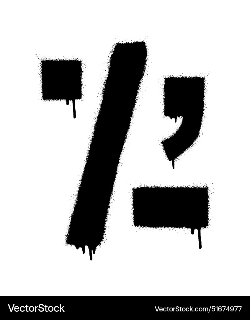 Stencil marks with paint drips black on white Vector Image