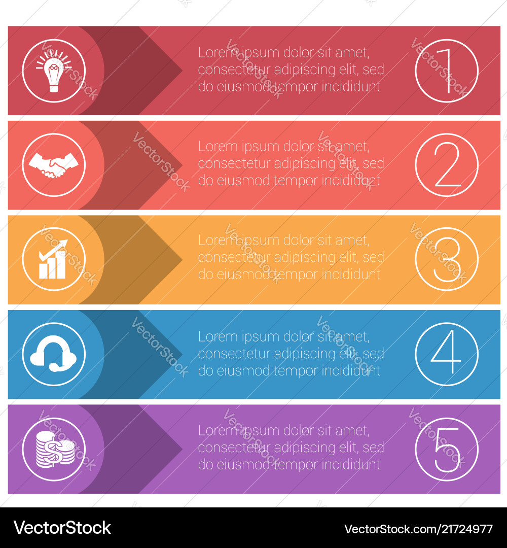 Template infographics from colorful strips Vector Image