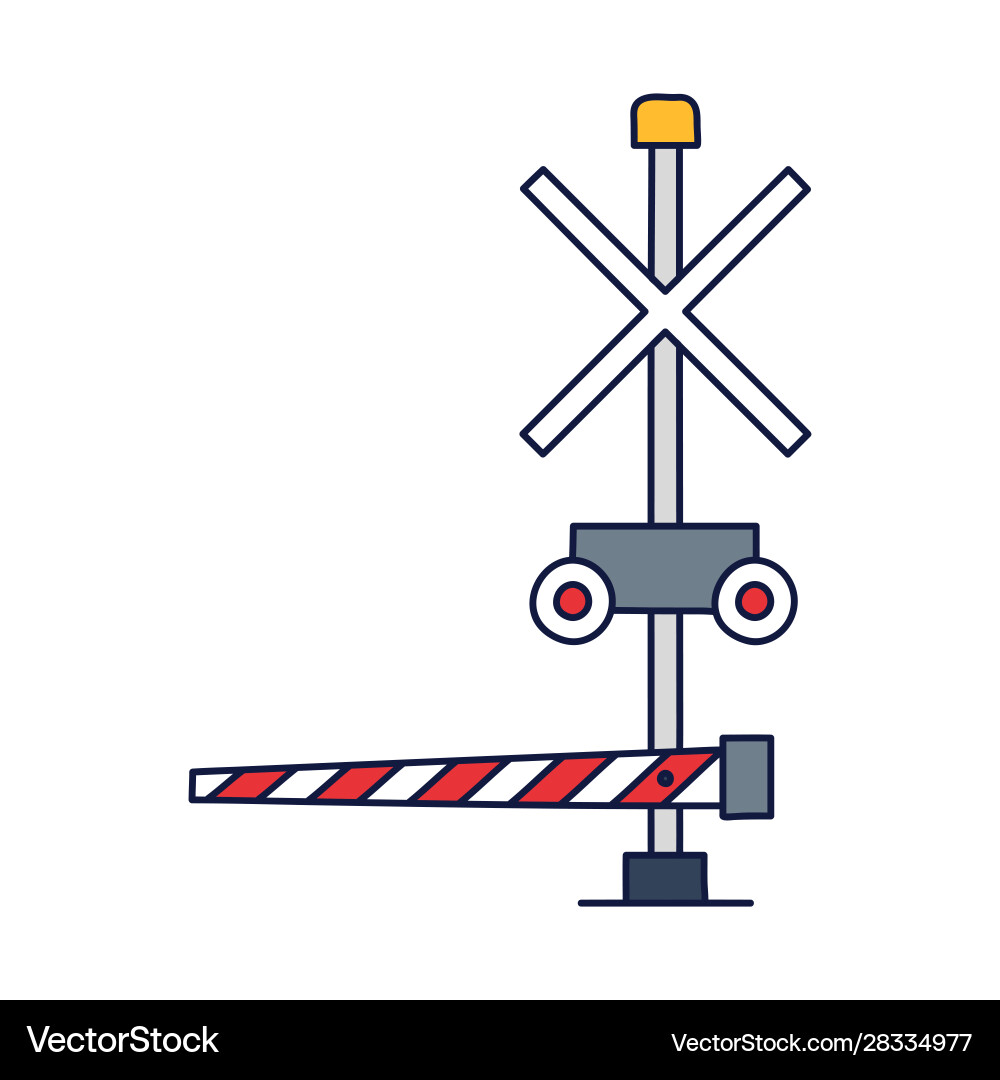 Train barrier icon cartoon style Royalty Free Vector Image