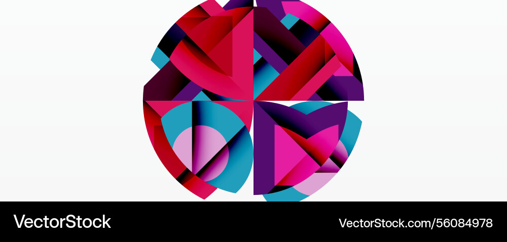 Abstract geometric composition with interlocking Vector Image