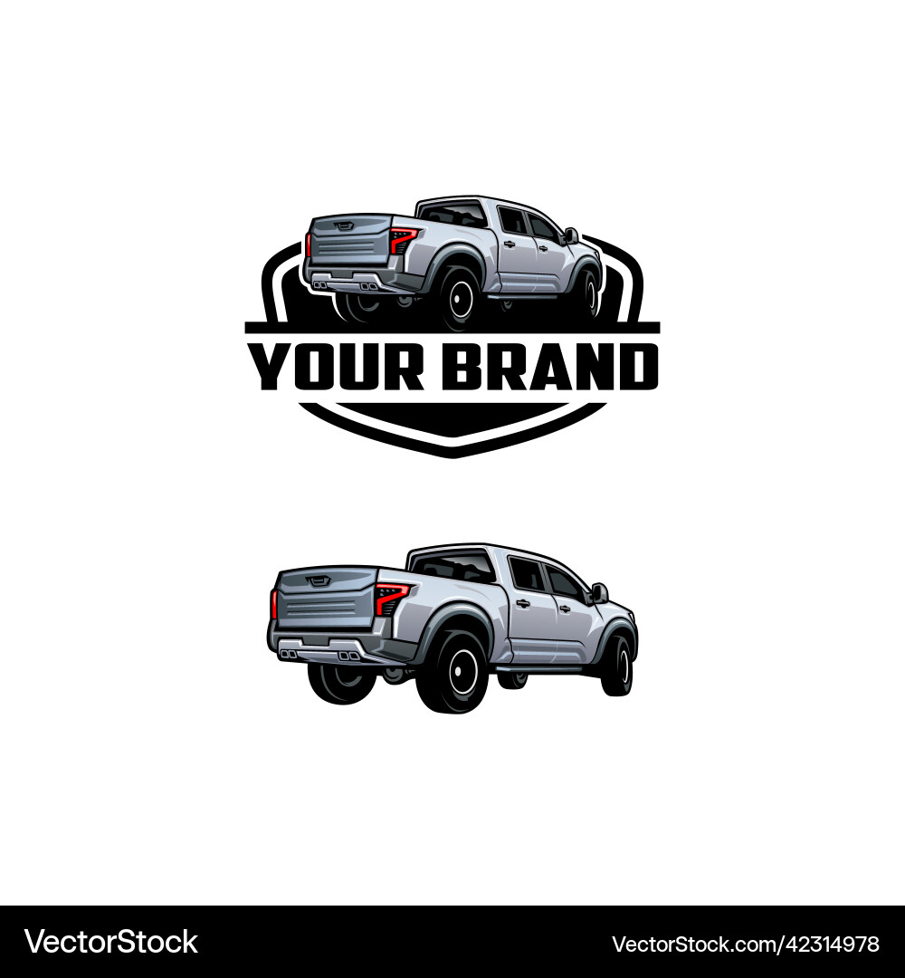 Adventure pick up truck logo Royalty Free Vector Image
