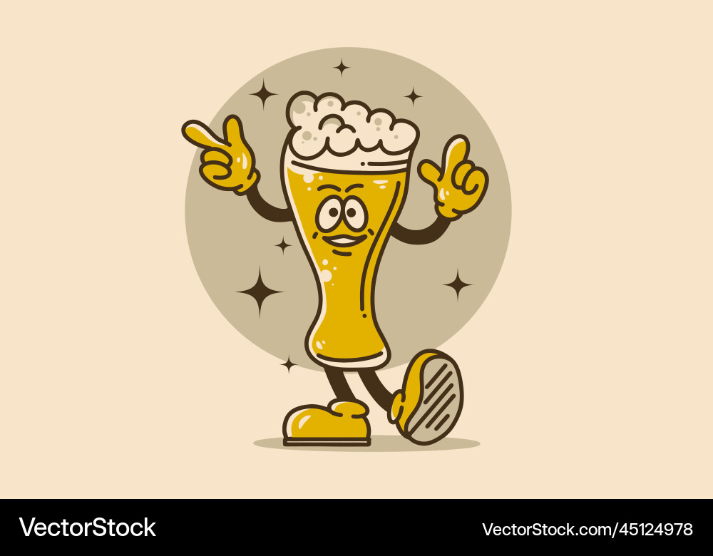 Animated Beer Glass Character Royalty Free Vector Image