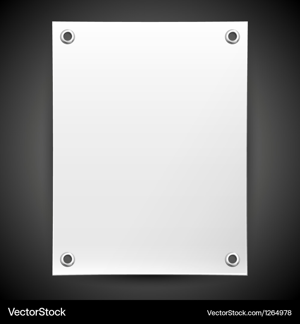 Blank white banner painted Royalty Free Vector Image