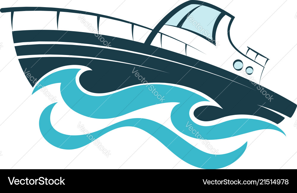 Boat on the wave Royalty Free Vector Image - VectorStock