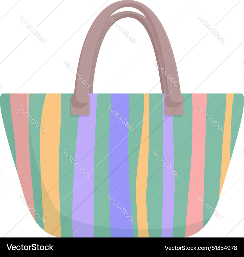 Colorful striped tote bag Royalty Free Vector Image