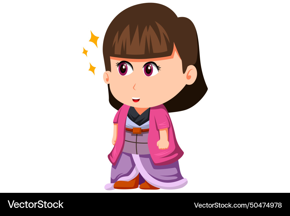 Cute girl character design Royalty Free Vector Image