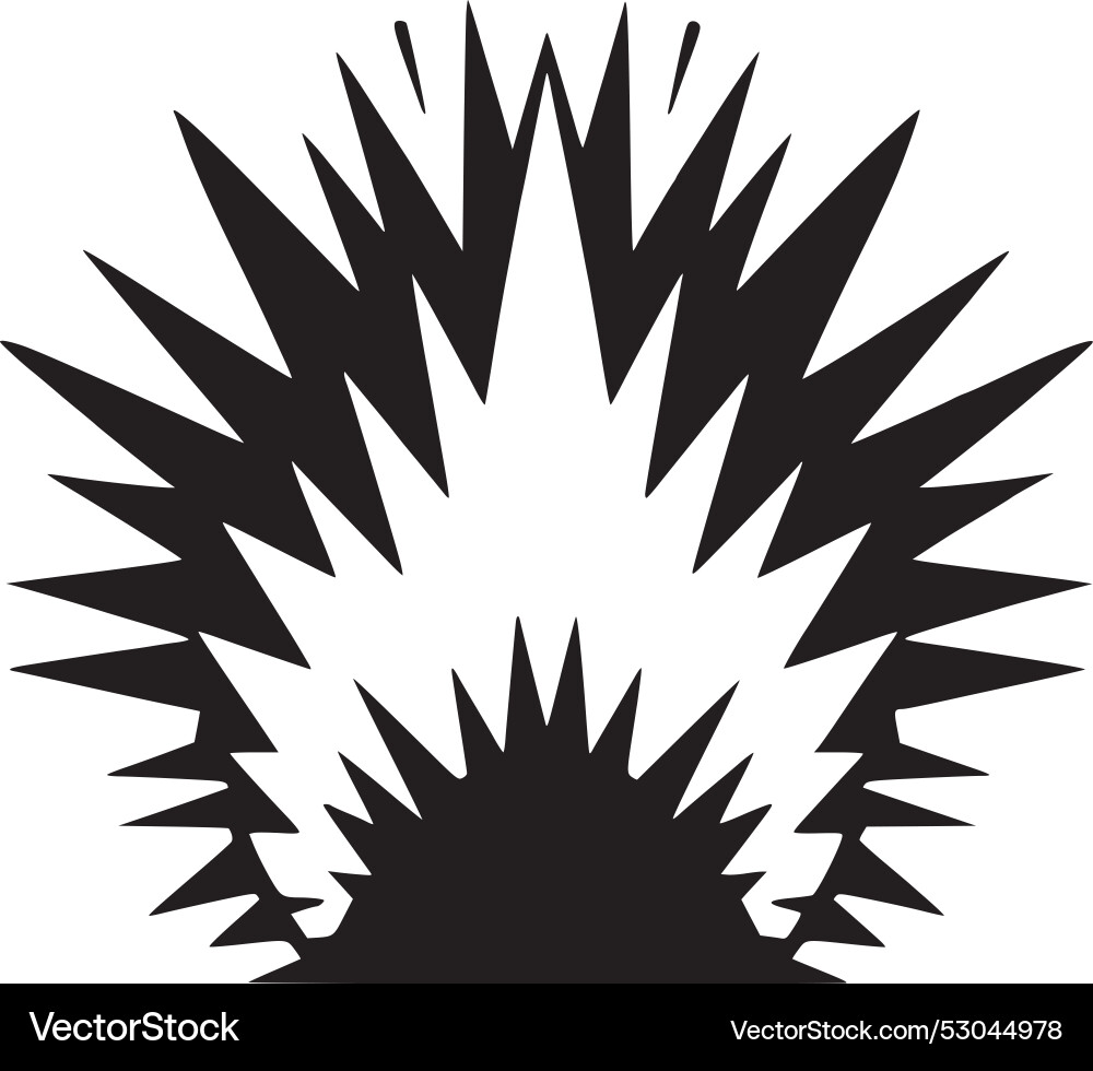 Explosion - black and white isolated icon Vector Image
