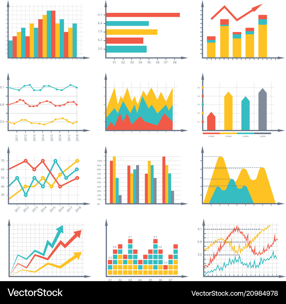 Financial Charts and Diagrams – Royalty-Free Vector | VectorStock