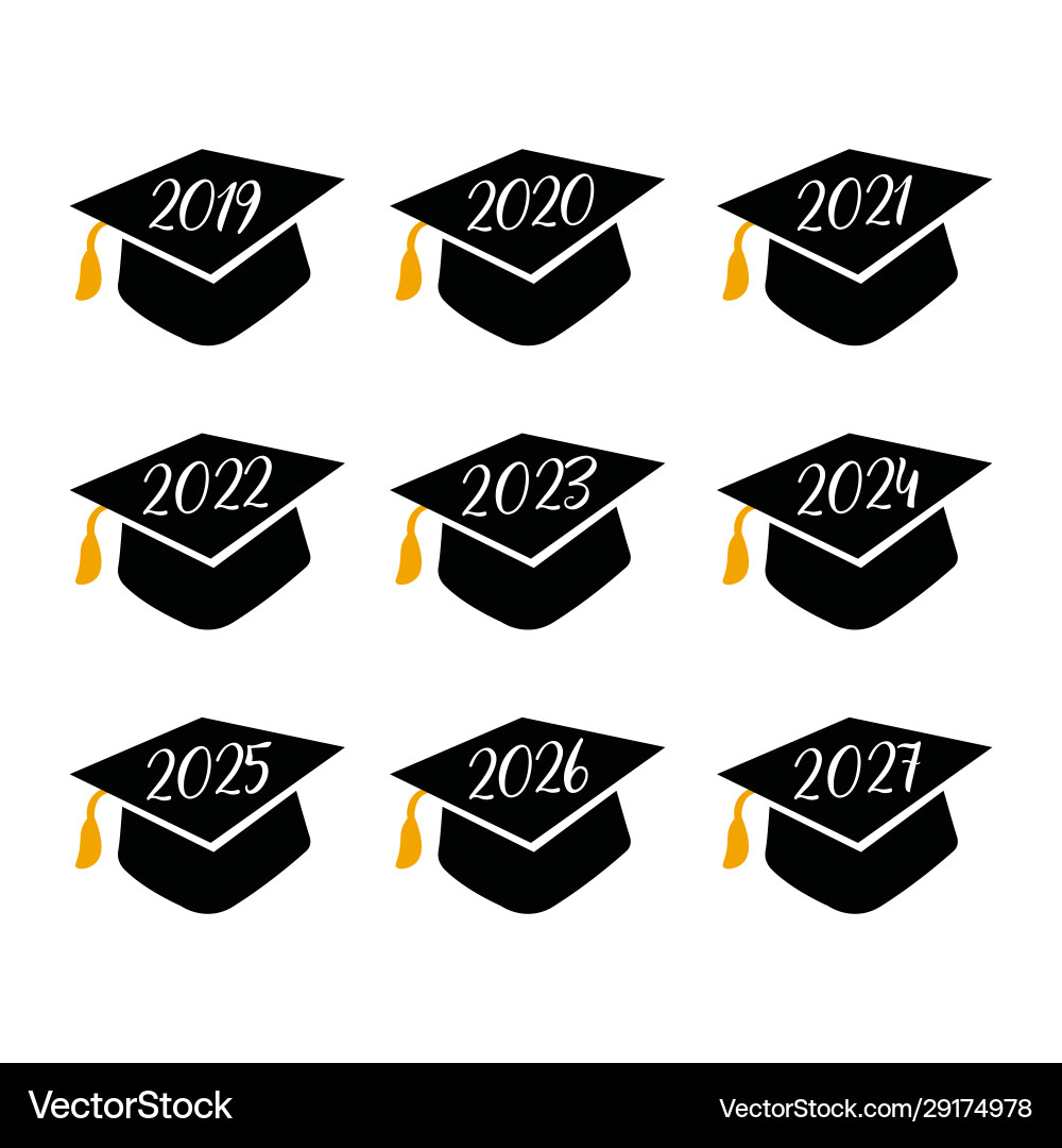 Graduation Number with Hat Royalty Free Vector Image