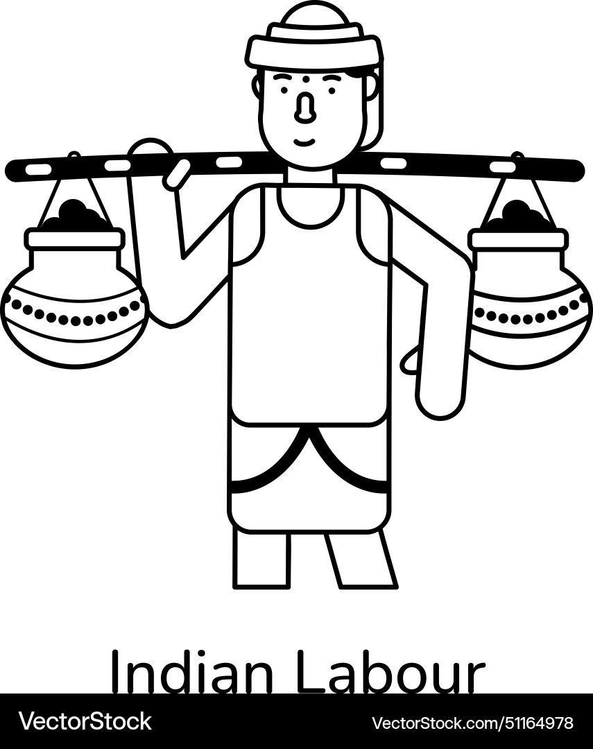 Indian labour Royalty Free Vector Image - VectorStock