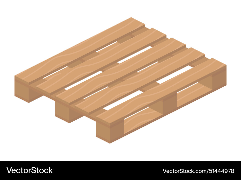Isometric wooden pallet isolated on white Vector Image