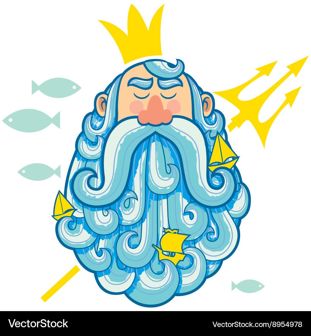 Neptune portrait Royalty Free Vector Image - VectorStock