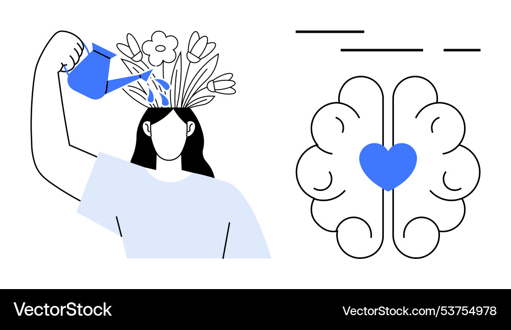 Nurturing mental health creativity and wellbeing Vector Image