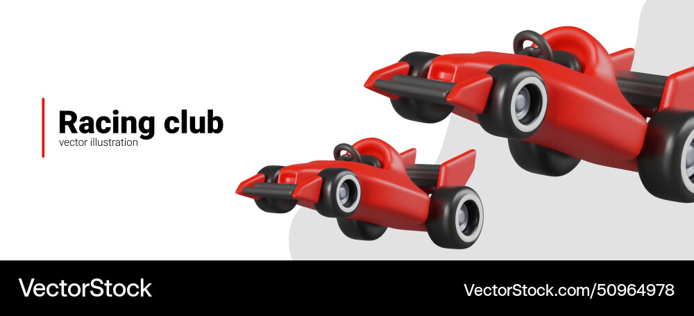 Realistic red racing cars are dashing forward Vector Image