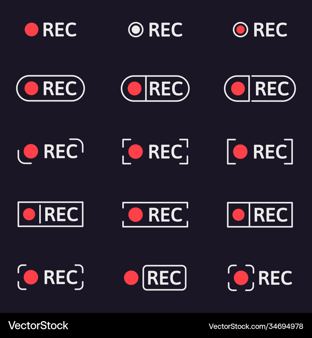 Recording icons smartphone or camera viewfinder Vector Image