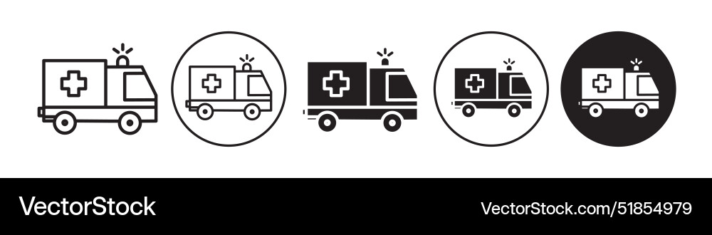 Ambulance icon set collection for web Royalty Free Vector