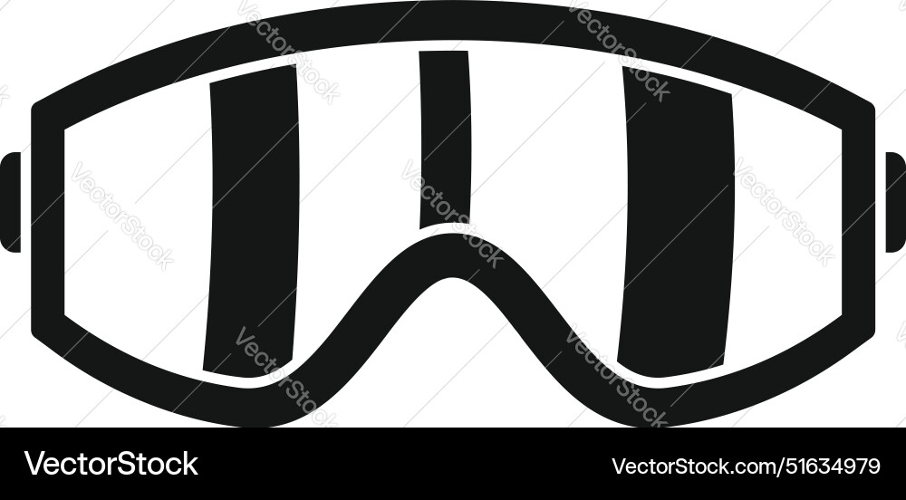 Black ski goggles protecting eyes during winter Vector Image