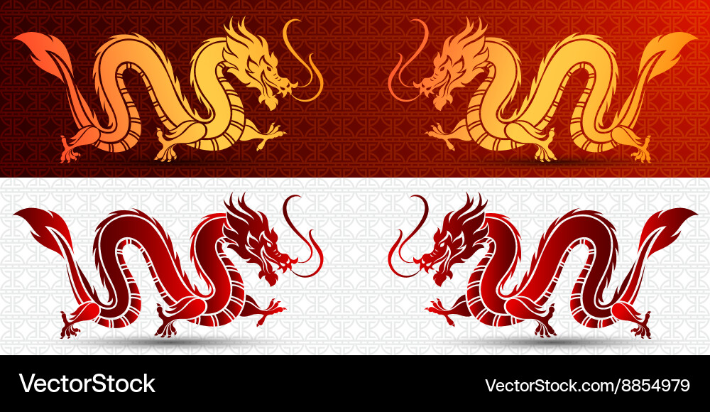 Chinese Dragon Silhouette Royalty Free Vector Image
