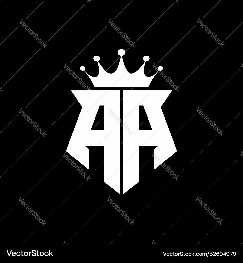 Crown Monogram Shield Logo Royalty Free Vector Image