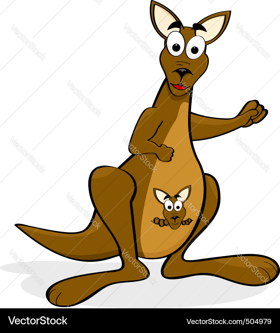 Cute Kangaroo with Joey Royalty Free Vector Image