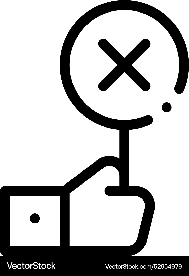 Disagree icon thin linear style design isolated Vector Image