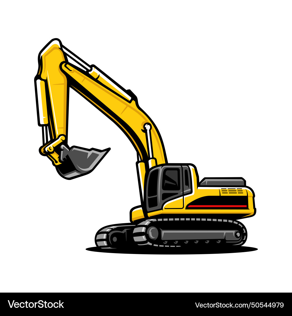 Excavator construction vehicle Royalty Free Vector Image