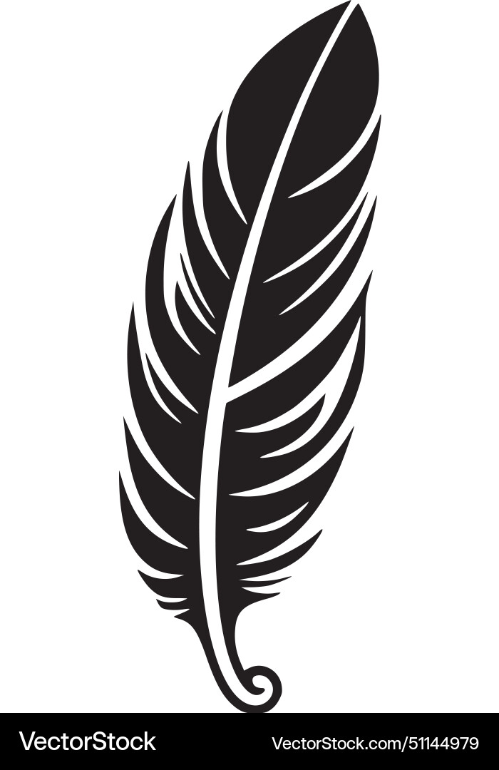 Feather - minimalist and simple silhouette Vector Image