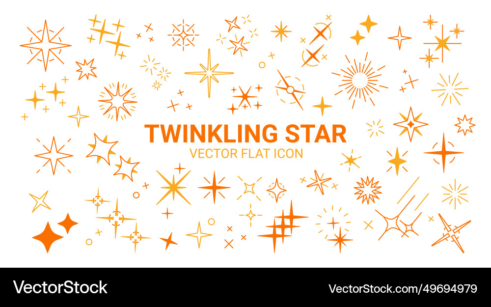 Festive elements yellow twinkle decoration Vector Image