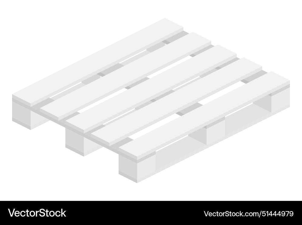 Isometric white wooden pallet isolated Royalty Free Vector