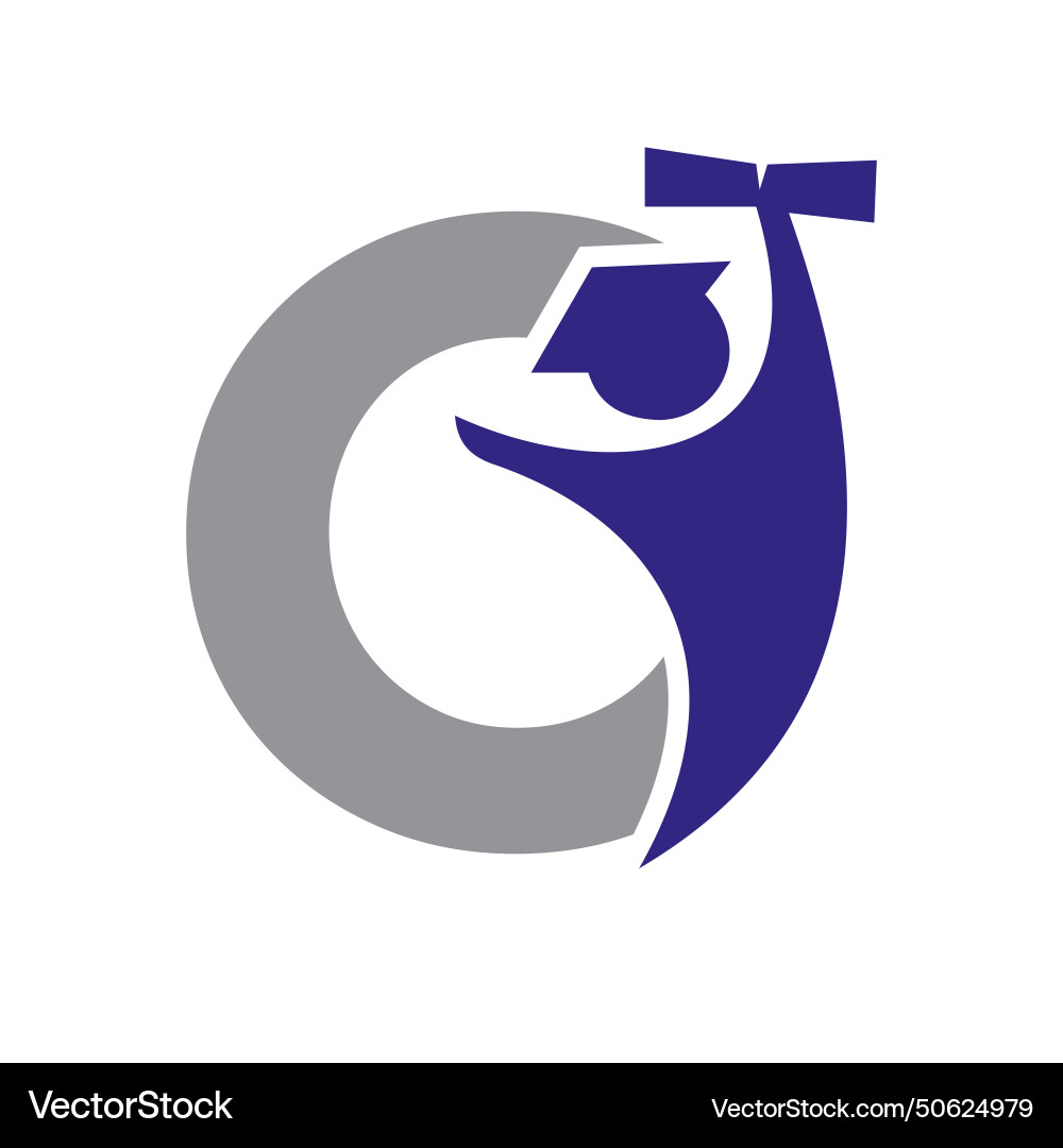 Letter o education logo design graduation symbol Vector Image