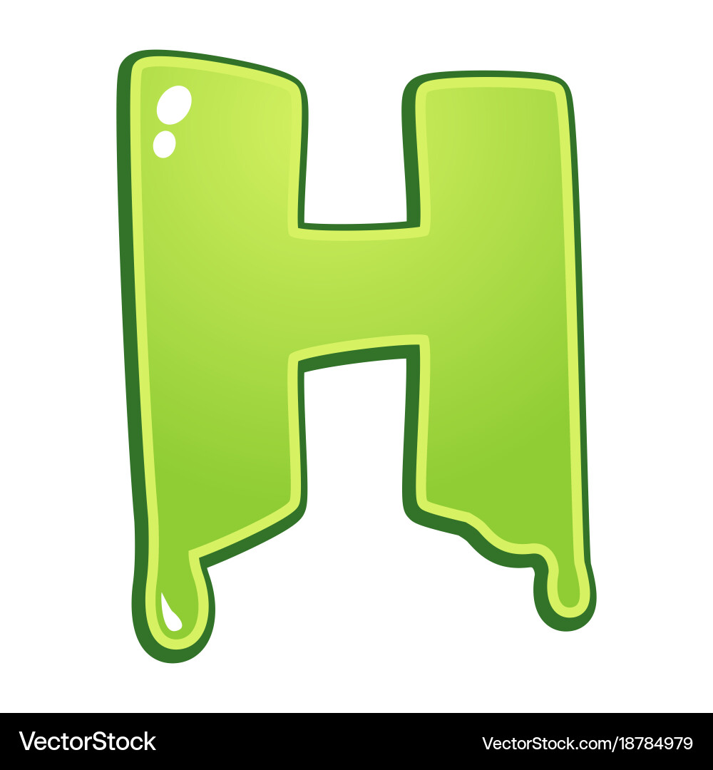 Slimy font type letter h Royalty Free Vector Image