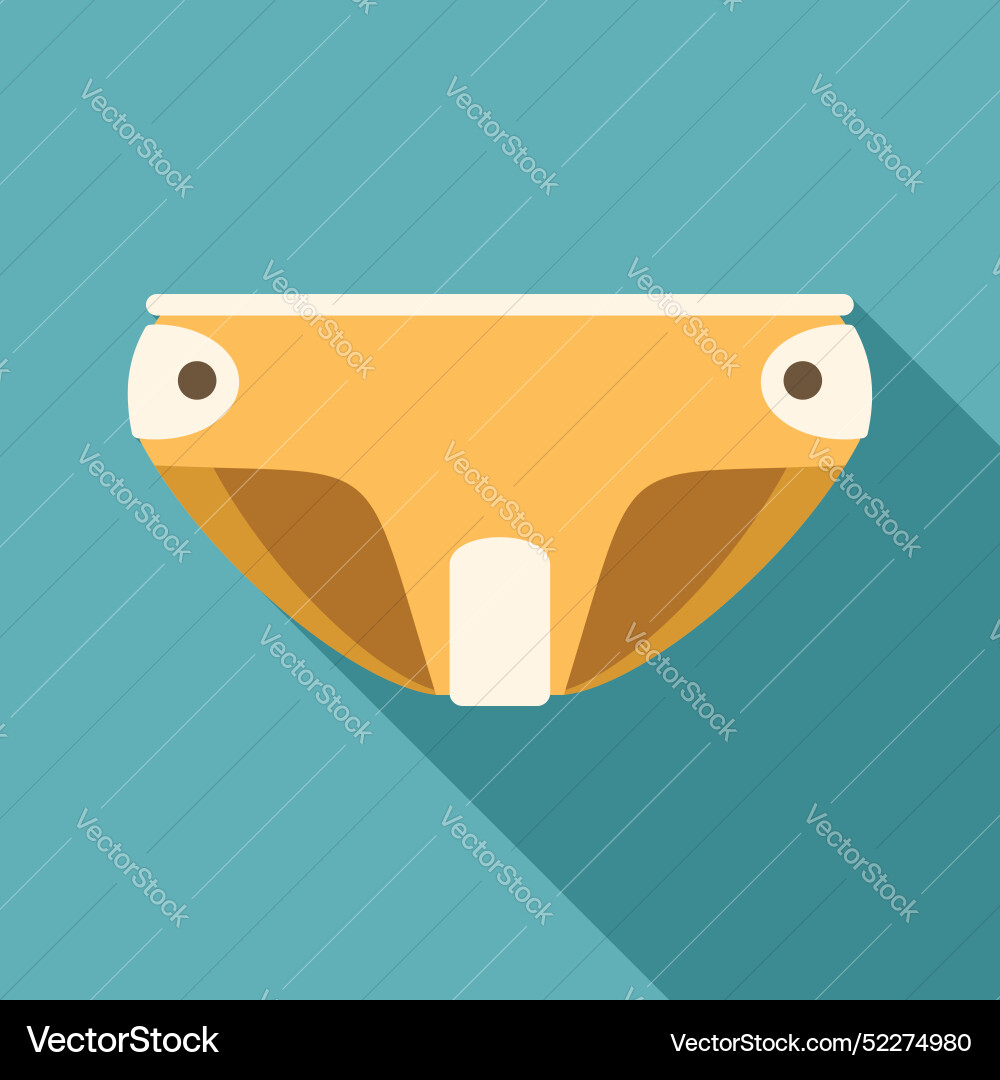 Baby diaper absorbing pee icon flat design long Vector Image