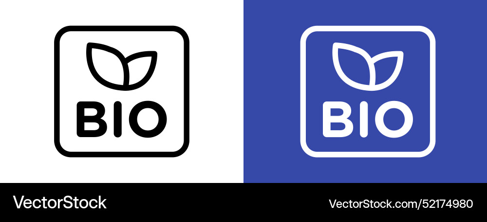 Bio logo sign set outline Royalty Free Vector Image