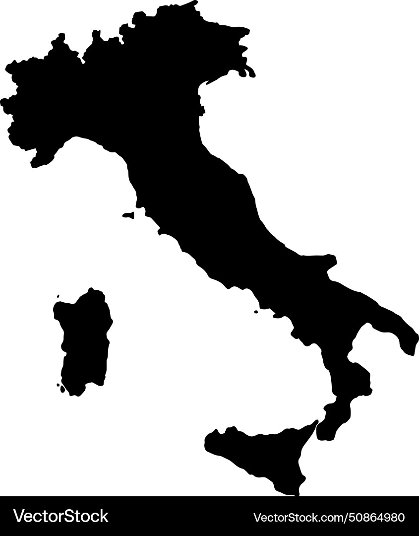 Black map of italy Royalty Free Vector Image - VectorStock