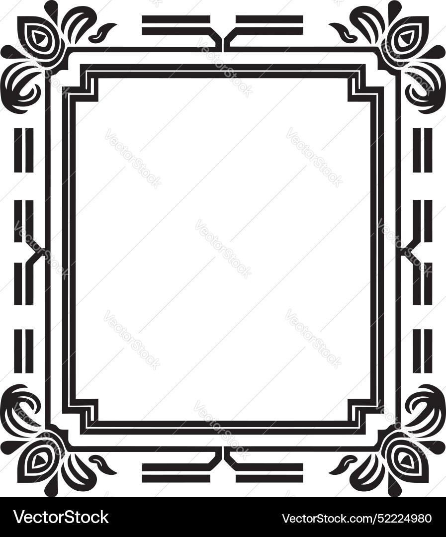 Glamorous lines monochromatic logo with art deco Vector Image