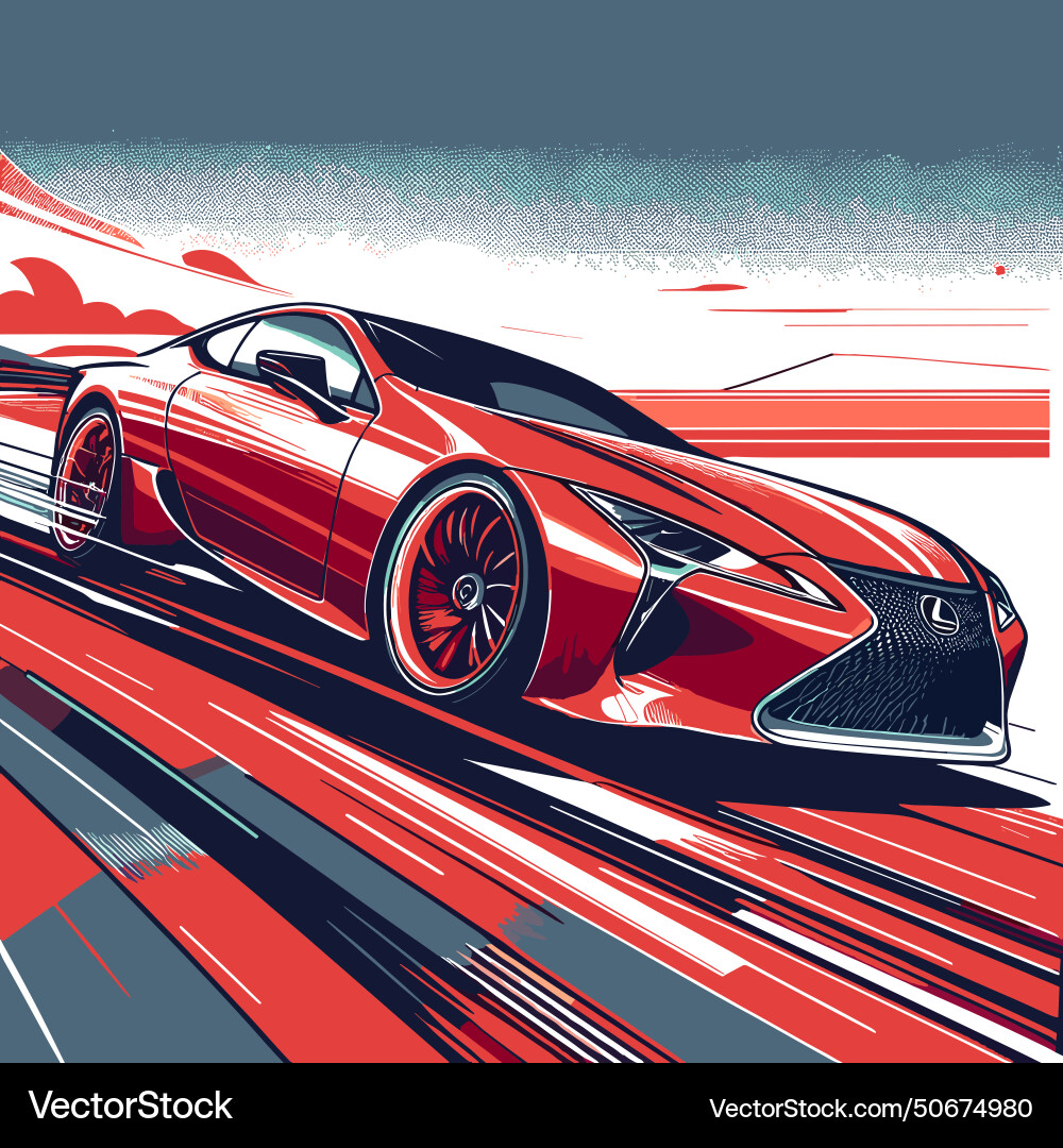 High speed red car Royalty Free Vector Image - VectorStock