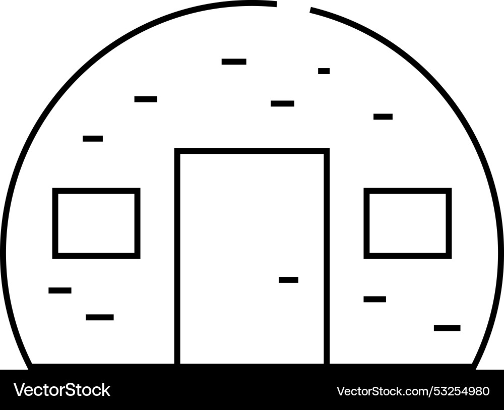 House built from metal material line icon Vector Image