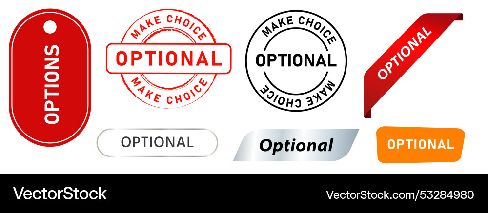 Optional stamp option make decision badge sign Vector Image