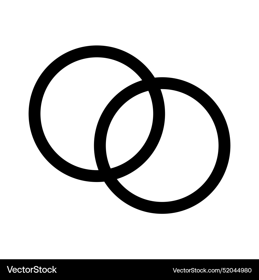 Overlapping icon design in filled and outlined Vector Image